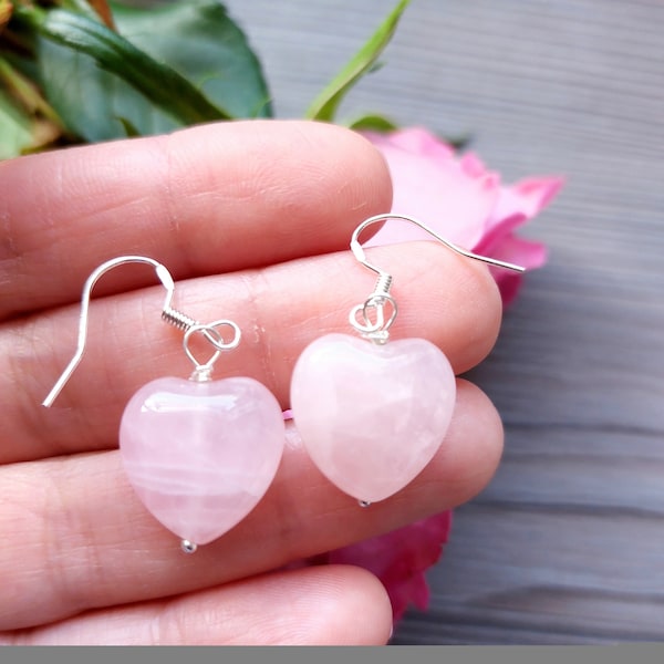 Rose Quartz Earrings - Etsy