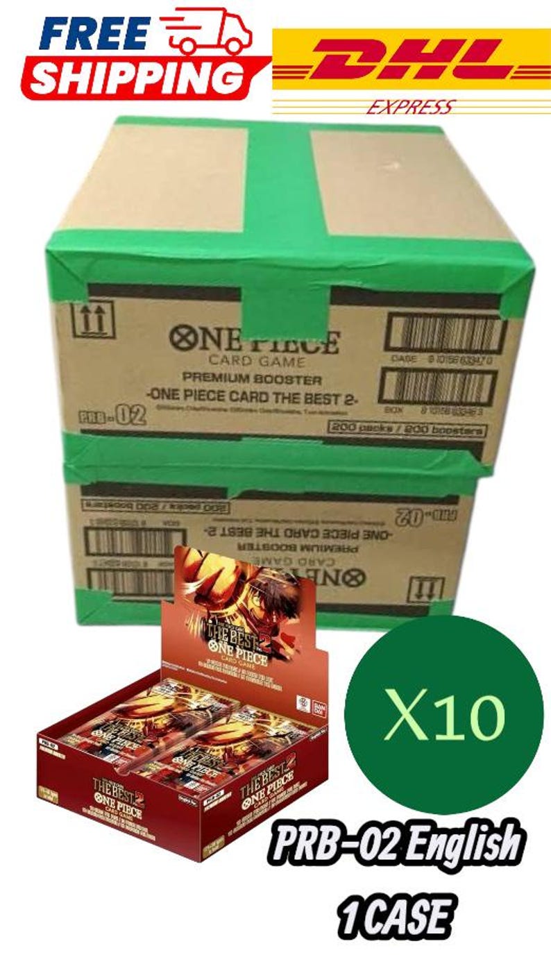 ENGLISH Version One Piece Card Games OPTCG Premium Booster Box PRB-02 ...