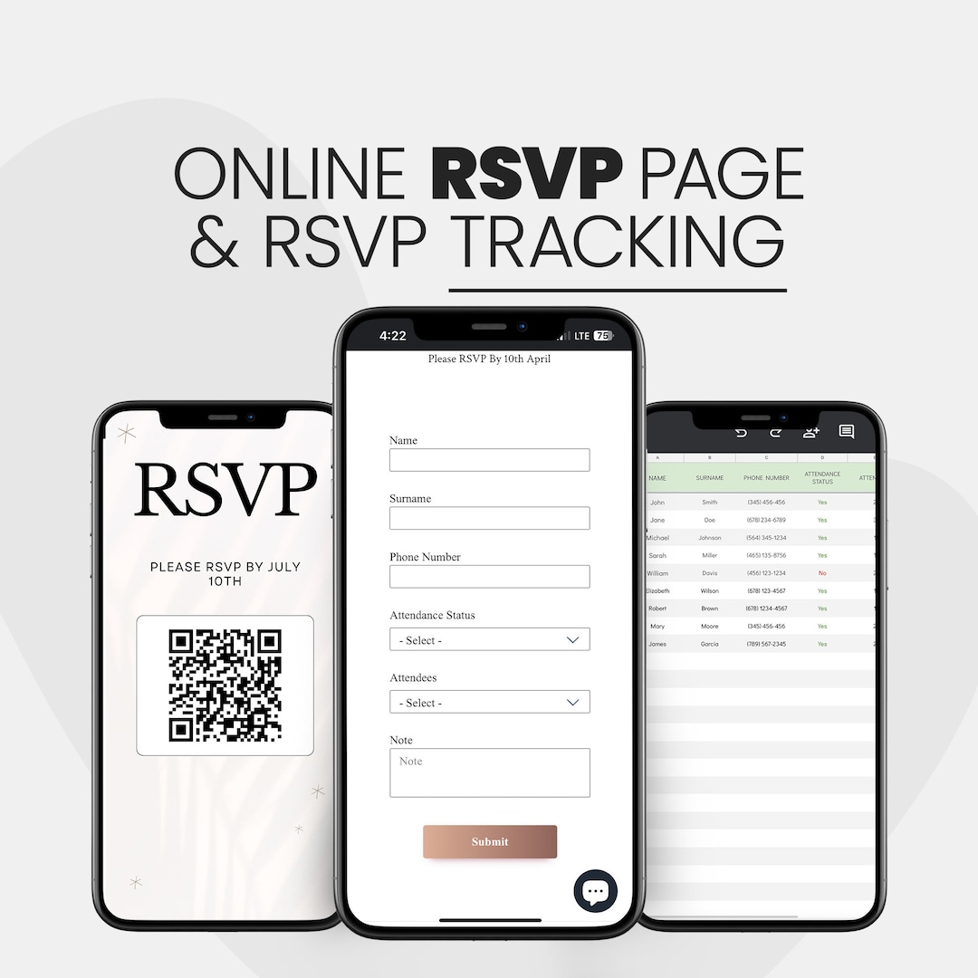 Customizable Online RSVP Page With Tracking & QR Code - Etsy
