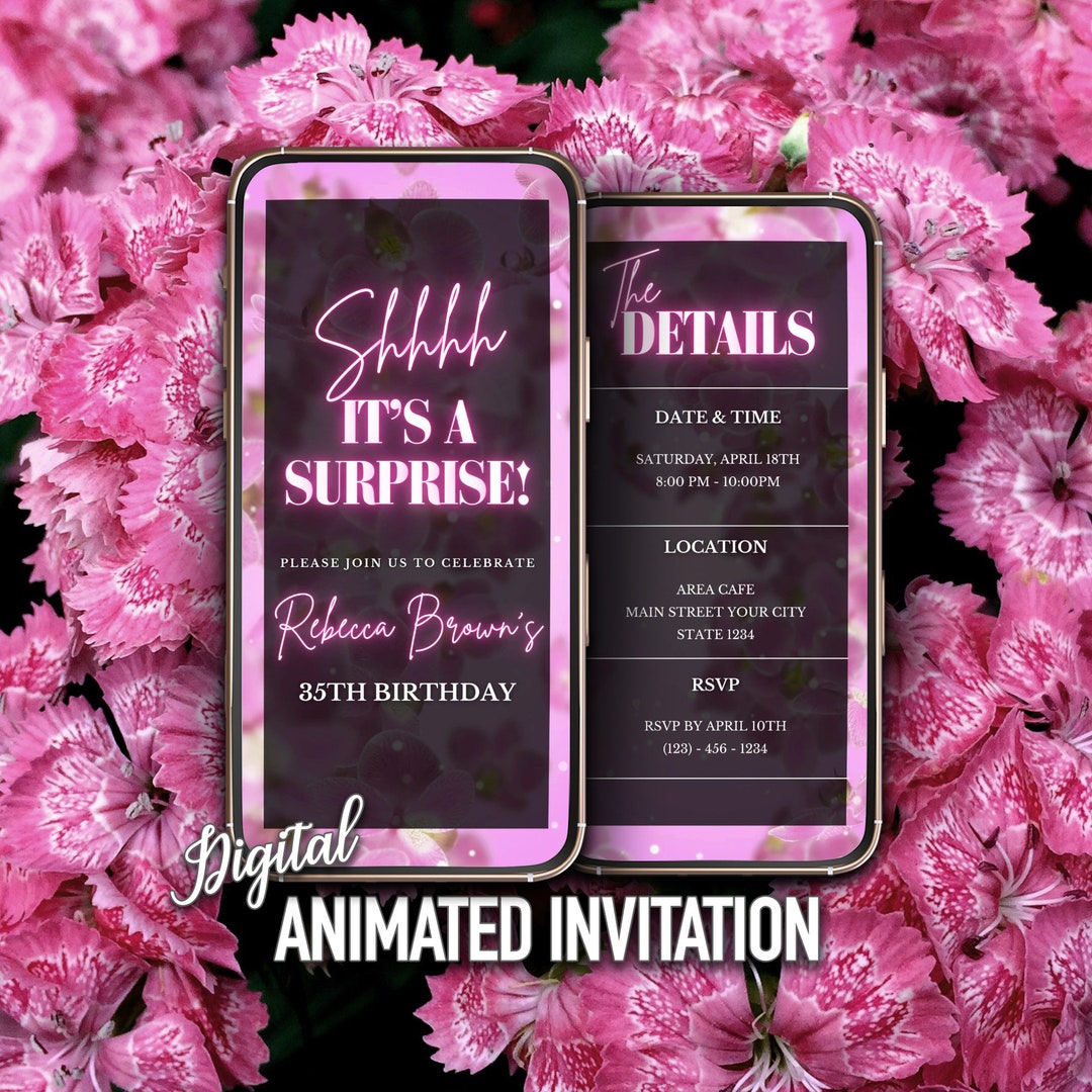 Editable Surpise Invitation, Women Birthday, Surprise Birthday Flyer ...