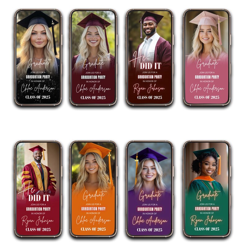 Maroon Graduation Invitation: Class of 2025, Editable Template (digital ...