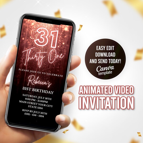 31st Birthday Invite - Etsy