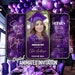 Purple Graduation Invitation: Class of 2024, Editable Template (digital ...