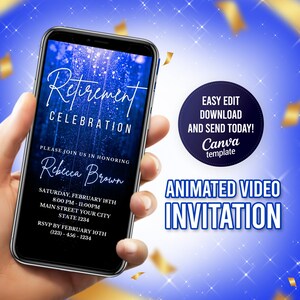 Digital Retirement Party Invitation: Editable Template (digital ...