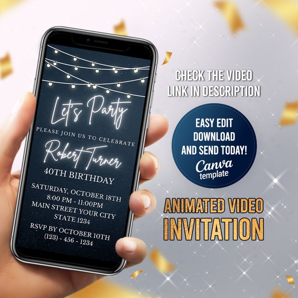 String Lights Invite - Etsy