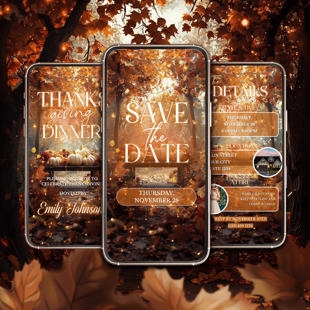 Editable Thanksgiving Save the Date Invitation (digital Download) - Etsy