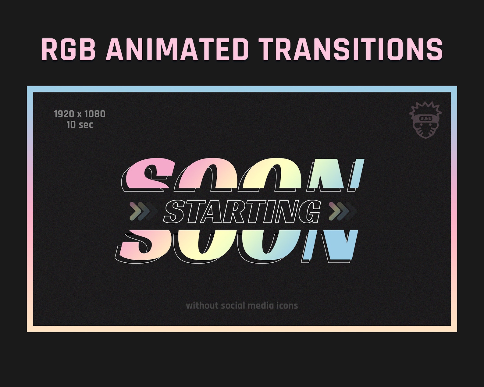 Animated RGB Stream Transitions / Scene Transition / Starting, Be Right ...
