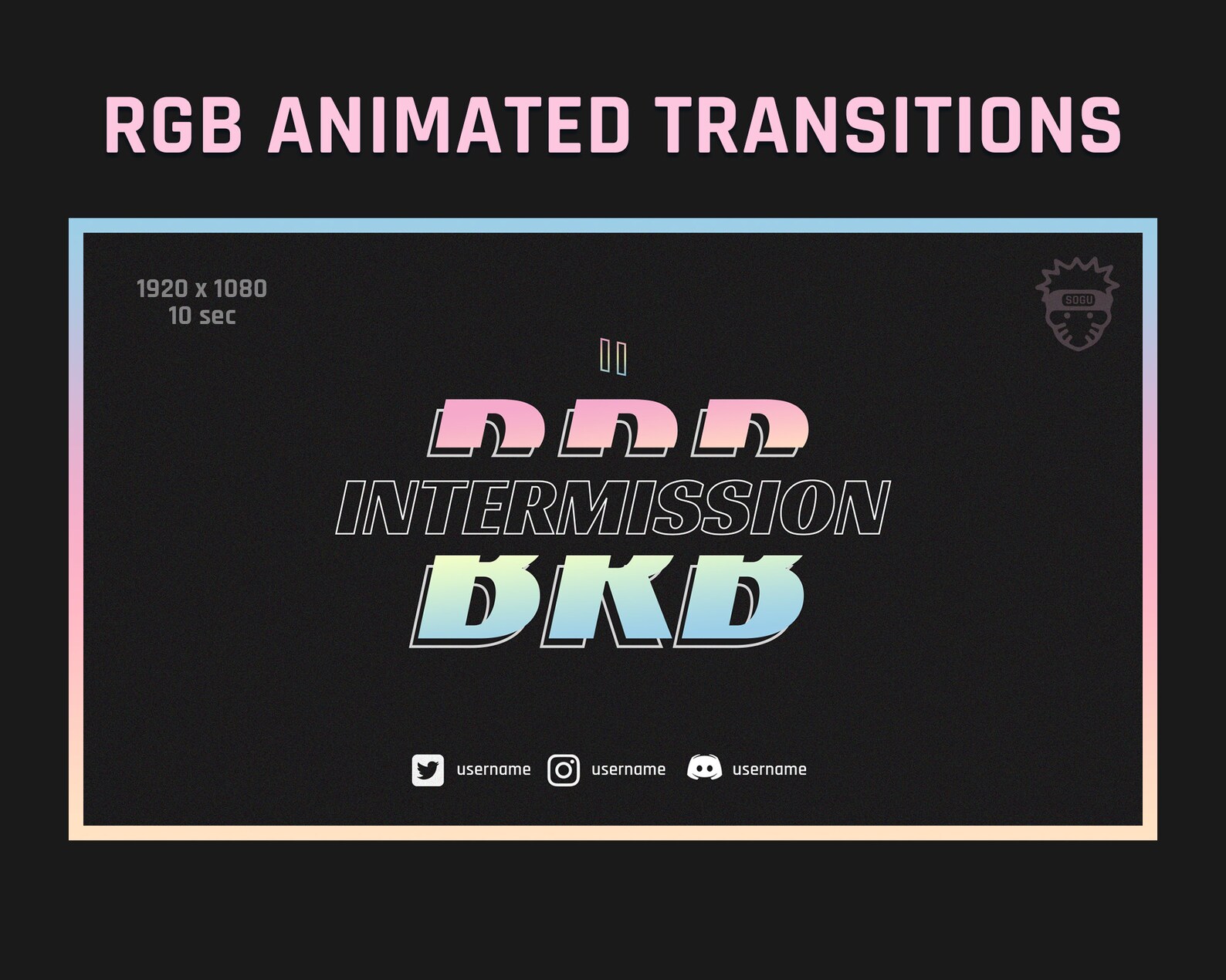 Animated RGB Stream Transitions / Scene Transition / Starting, Be Right ...