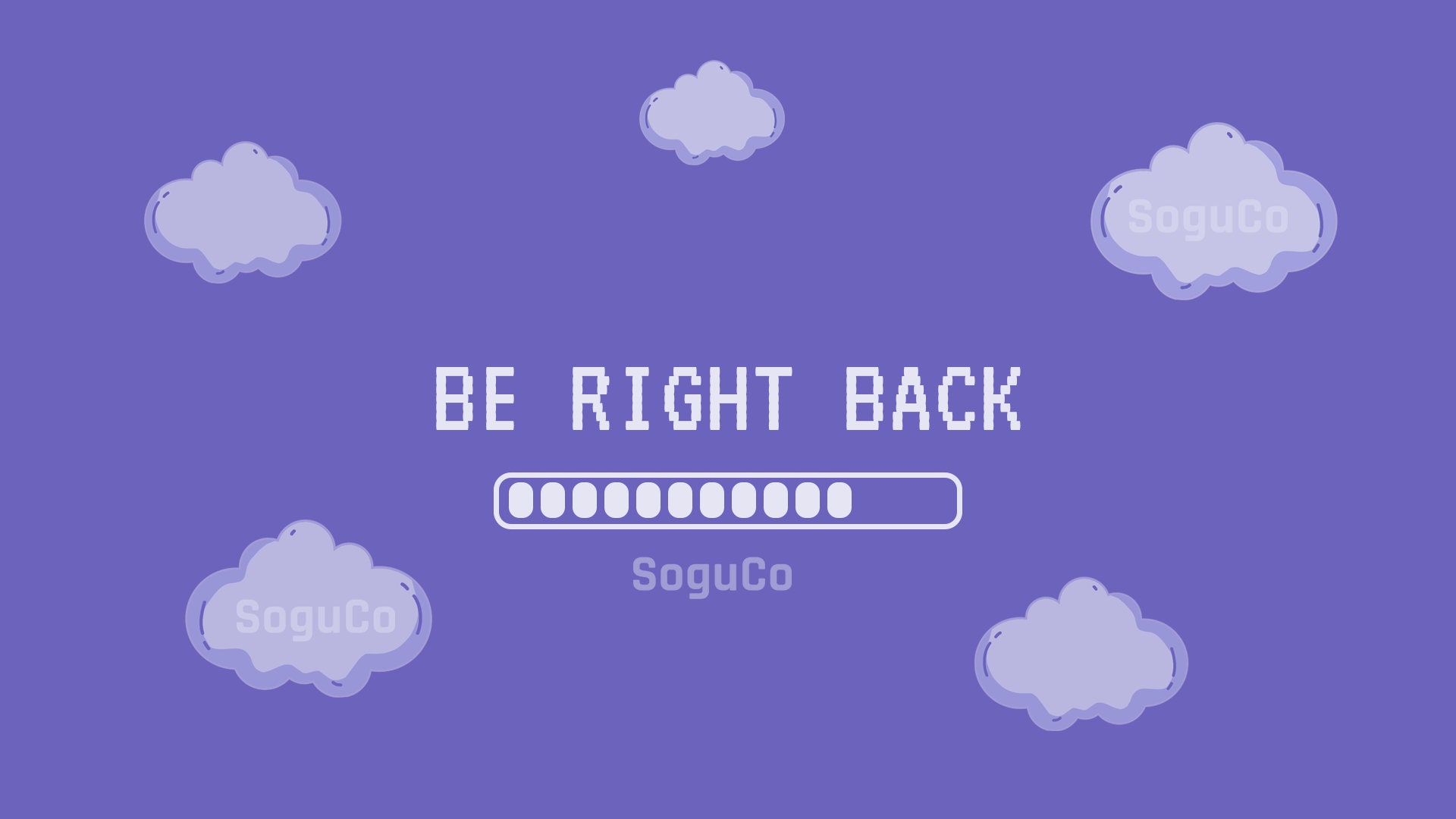 Cute Cloud Purple Stream Transition Screens Pack Starting, Ending, Be ...