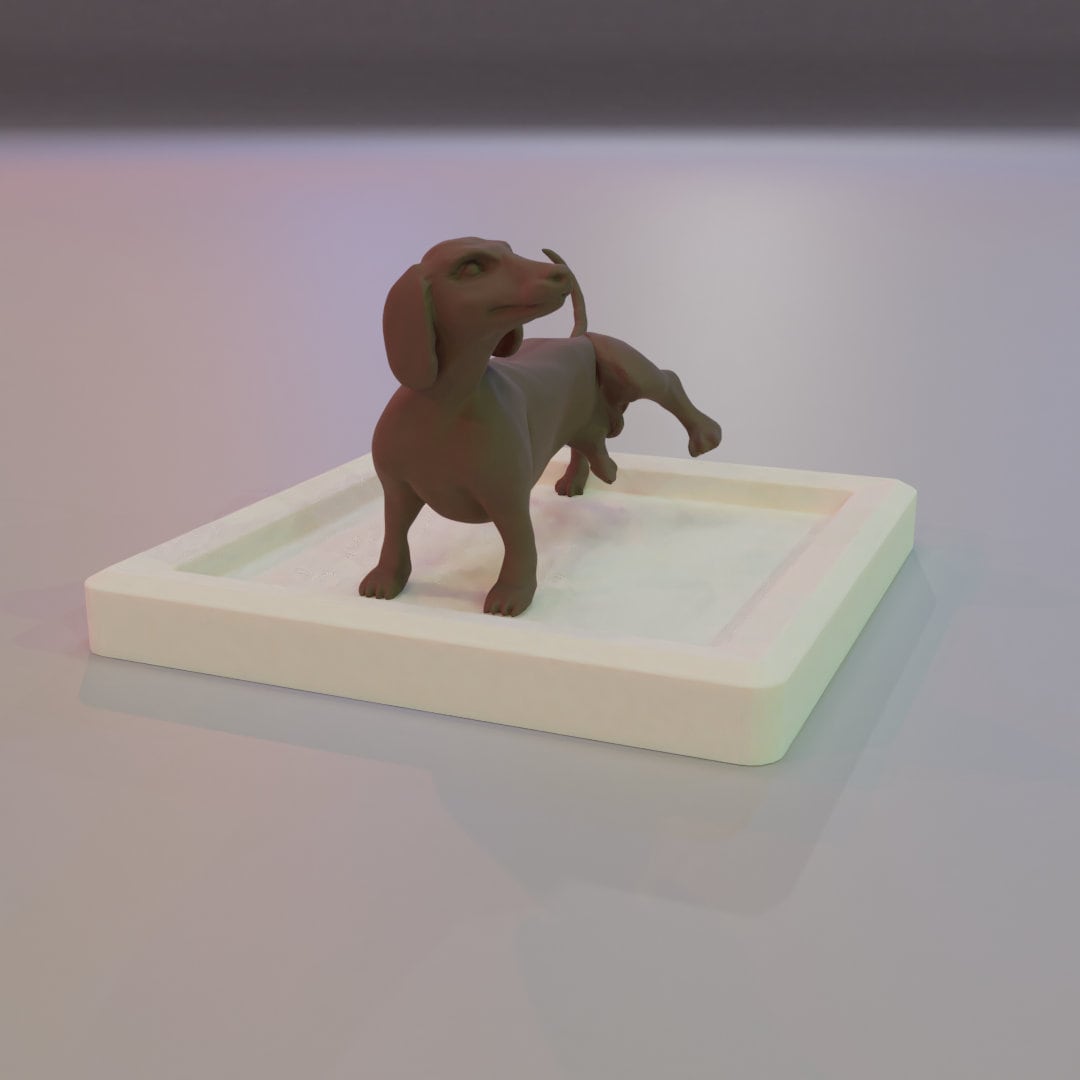 Dachshund Dog Peeing Fountain: 3D Printable STL File (digital Download ...