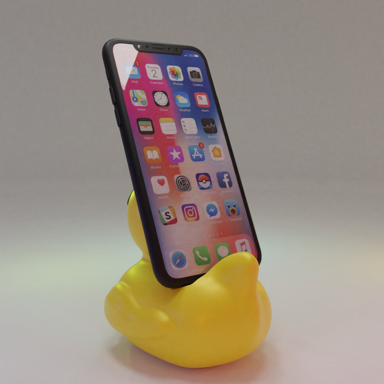 Yellow Rubber Ducky Phone Stand 3D Printable Digital Instant - Etsy