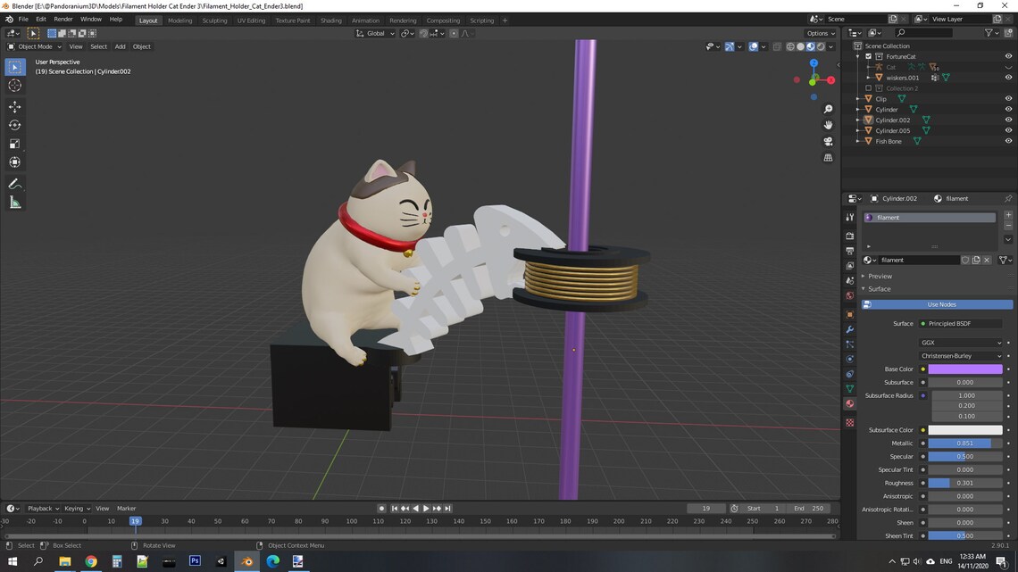 Cat Fishing Creality Ender 3 v2 Filament Guide 3D Printable | Etsy