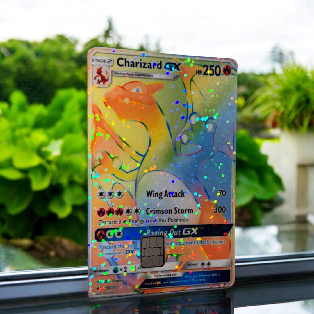 Rainbow Charizard Pokémon Card Debit/credit Card Skin - Etsy