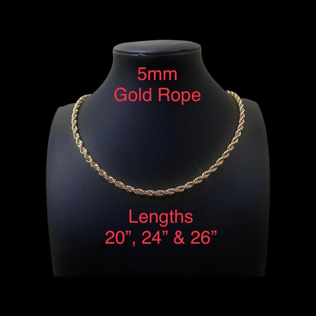 5mm Gold Rope Chain - Etsy