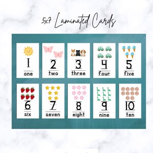 Number Wall Cards 1-10 Counting Picture Wall Posters for Classroom ...