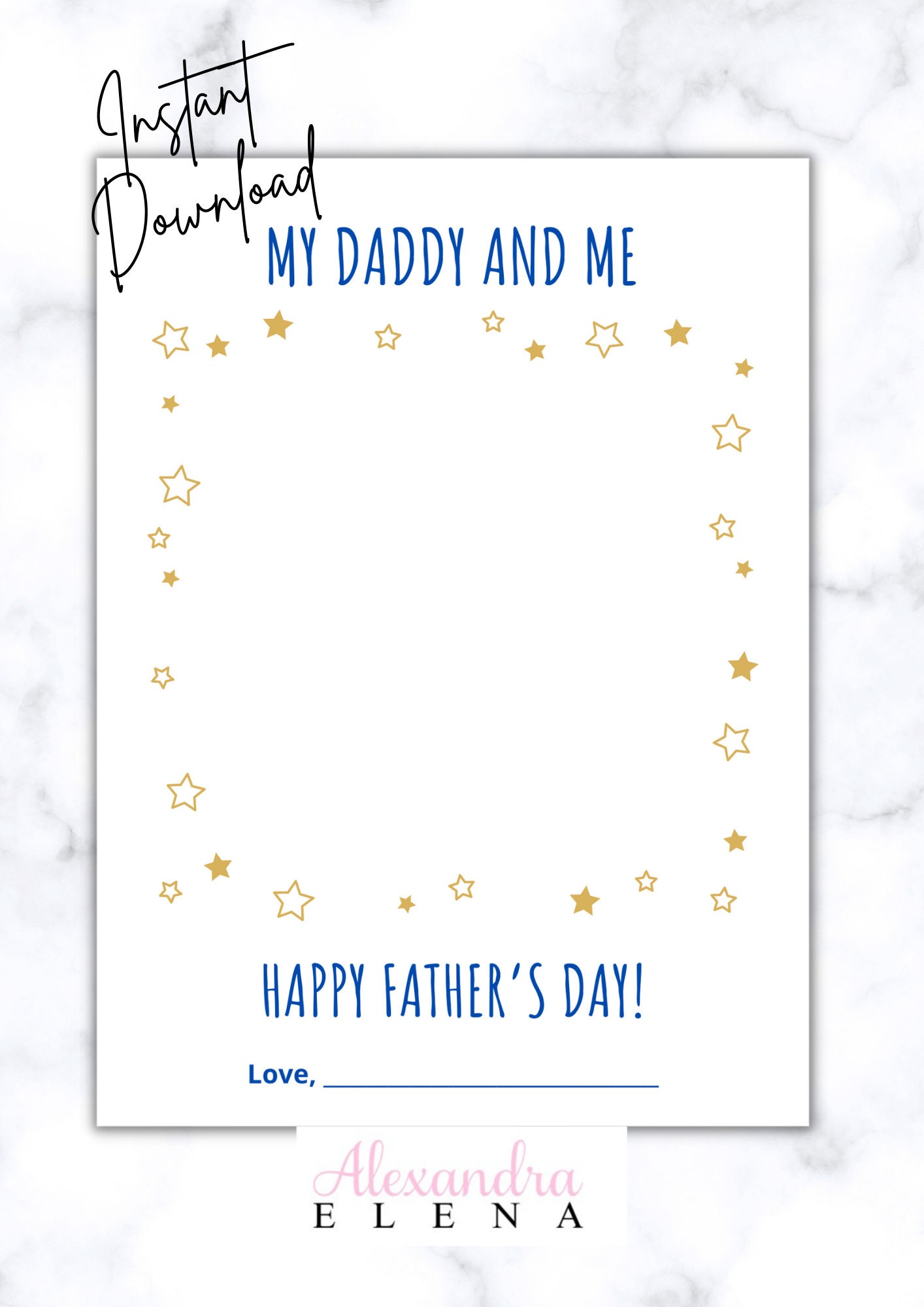 My Daddy and Me Drawing Worksheet Father’s Day Printable - Etsy