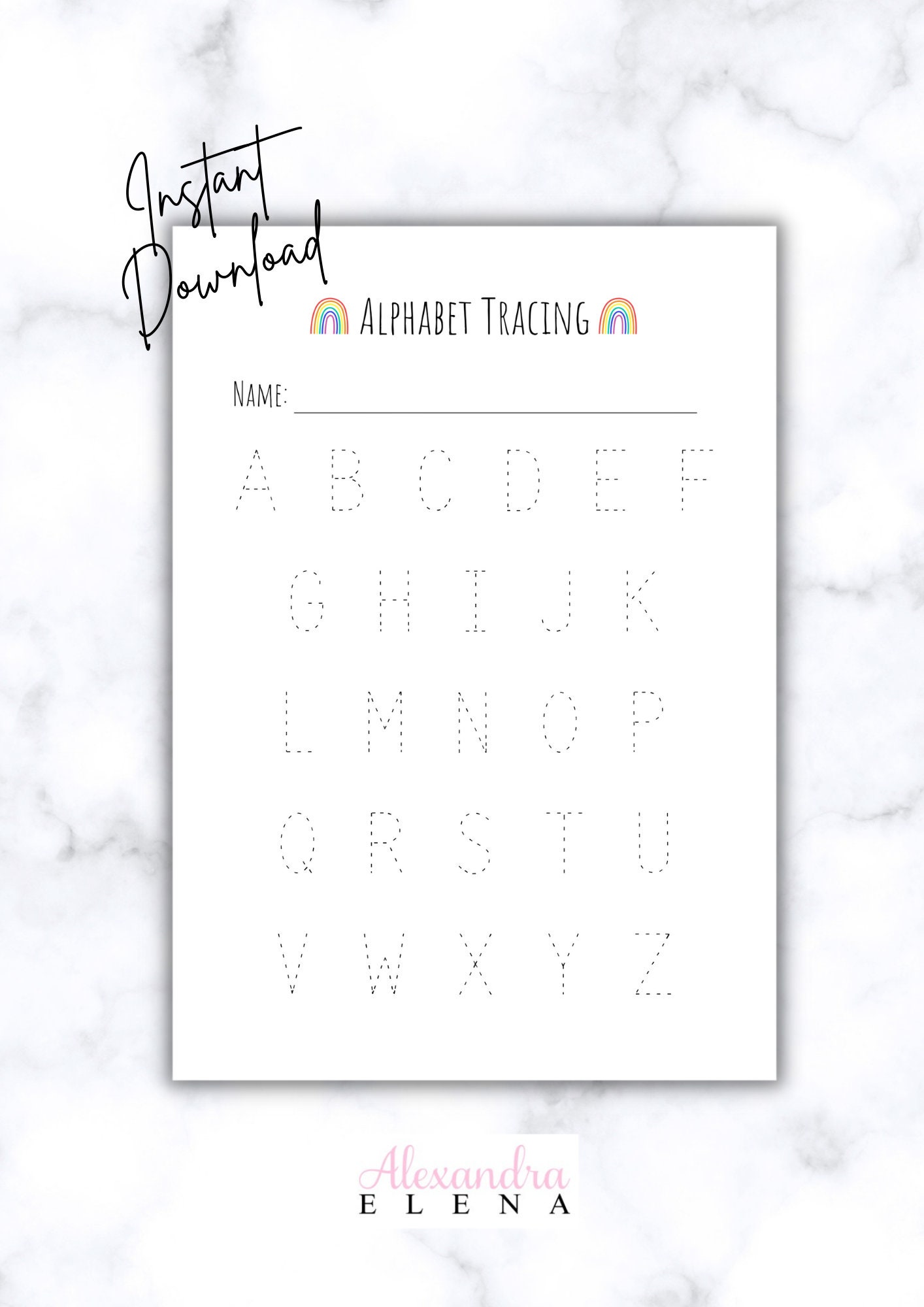 ABC Alphabet A-Z Uppercase and Lowercase and Numbers 1-20 Tracing Pages ...