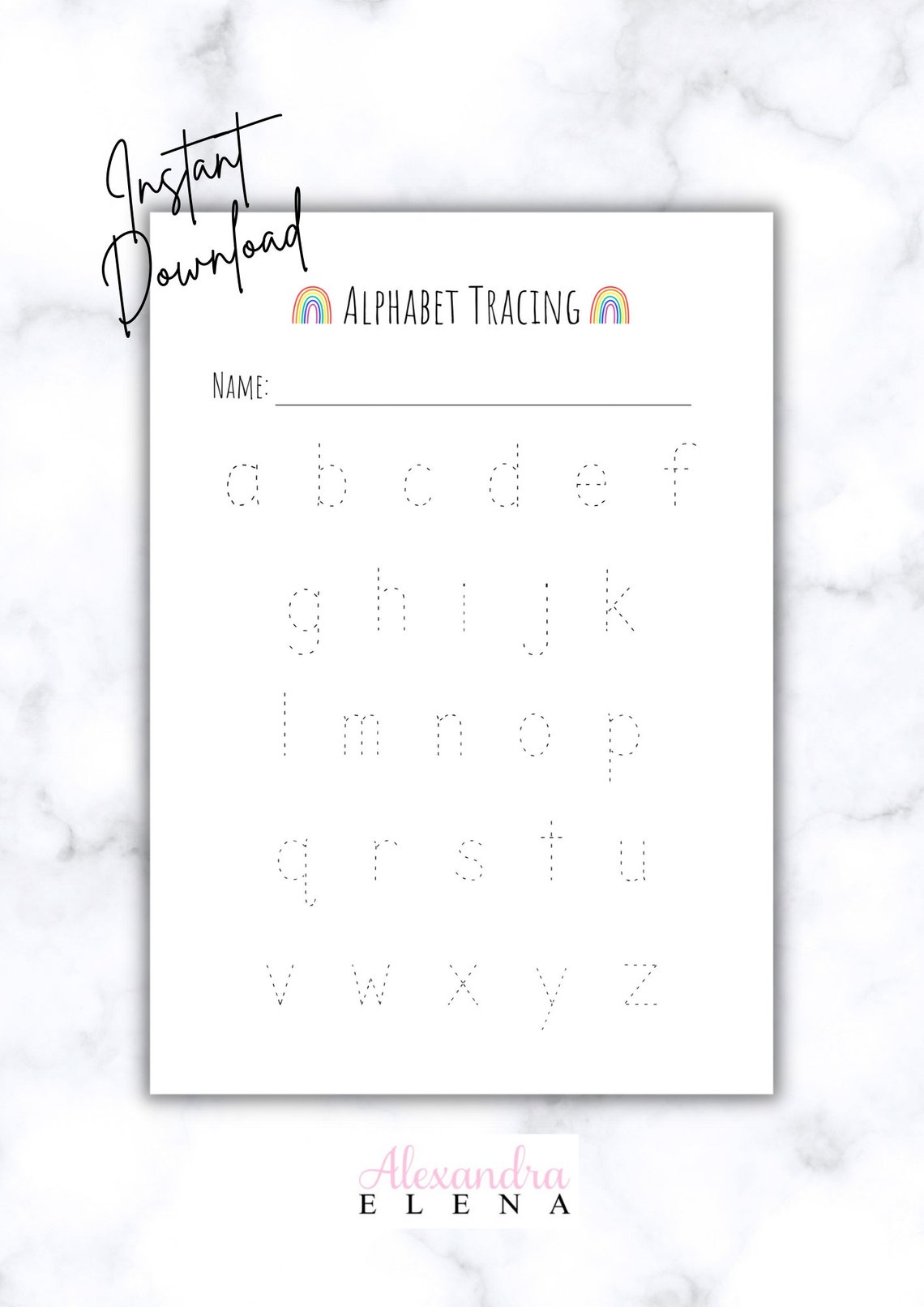 ABC Alphabet A-Z Uppercase and Lowercase and Numbers 1-20 Tracing Pages ...
