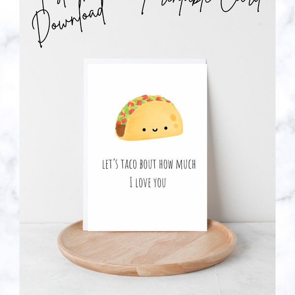 Taco Valentine Card - Etsy