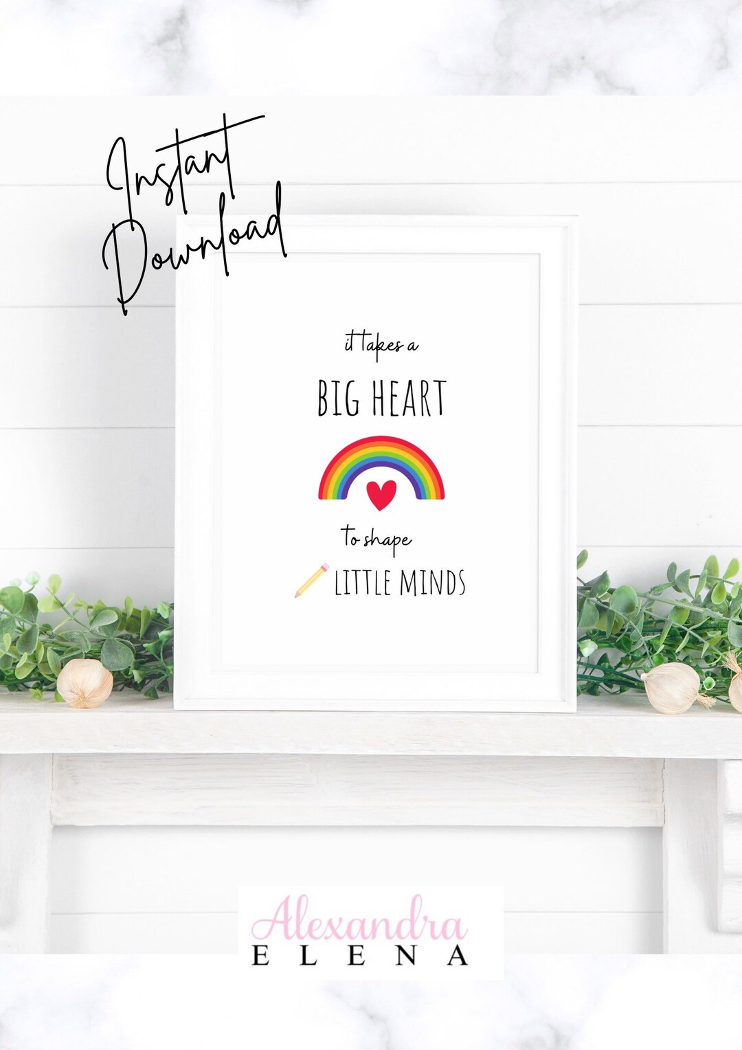 Printable Teacher Appreciation Thank You Gift It Takes a Big Heart to ...