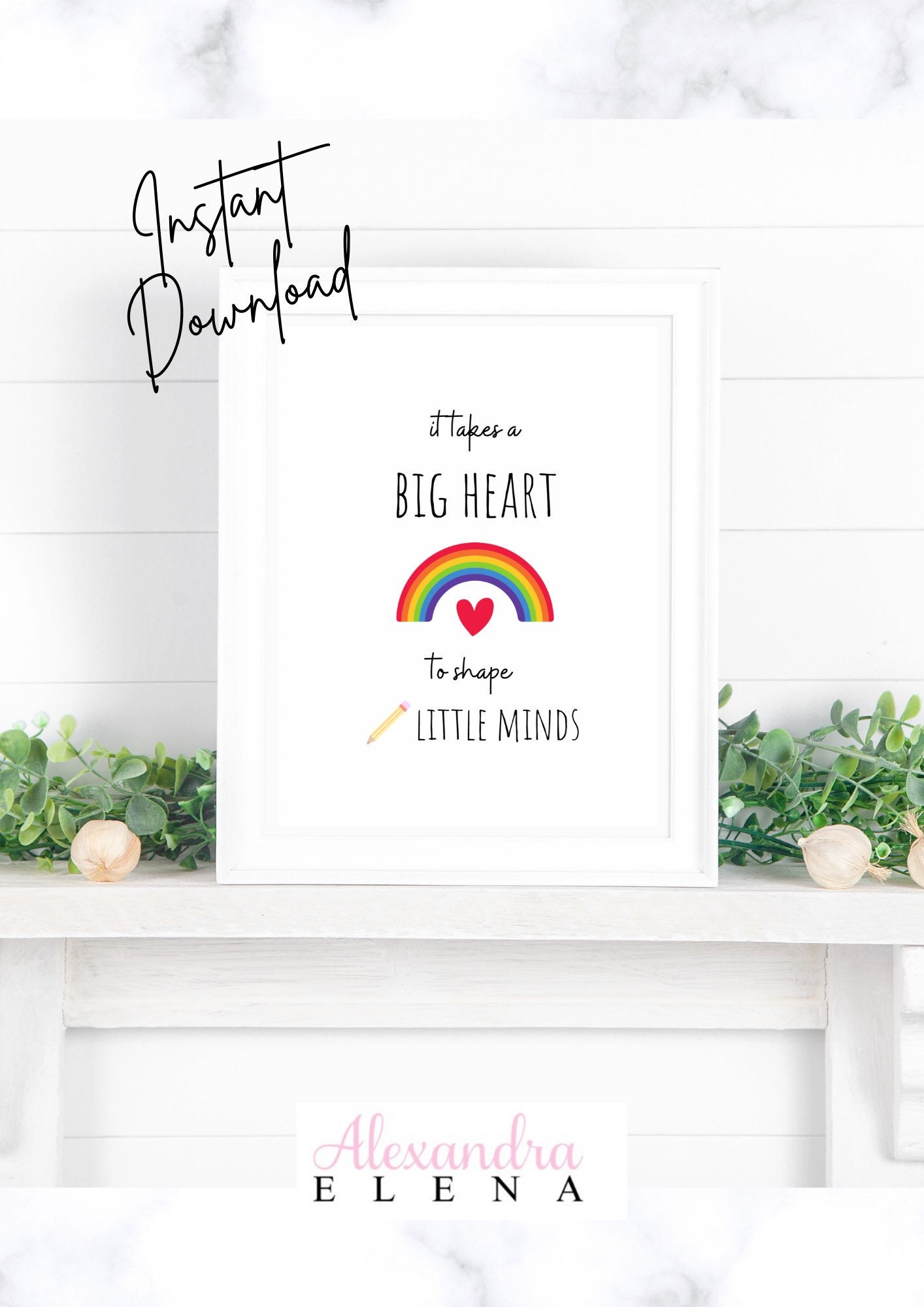 Printable Teacher Appreciation Thank You Gift It Takes a Big Heart to ...