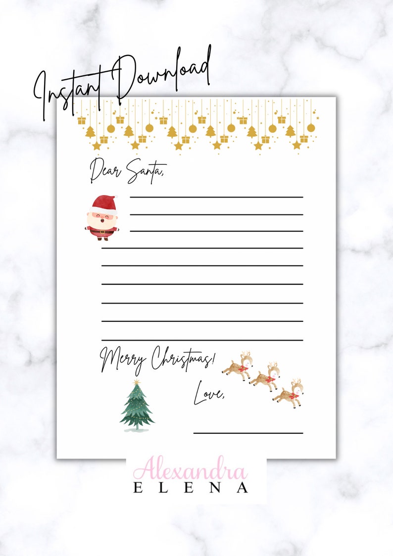 Dear Santa Christmas Letter Christmas List Merry Christmas Kids Writing ...