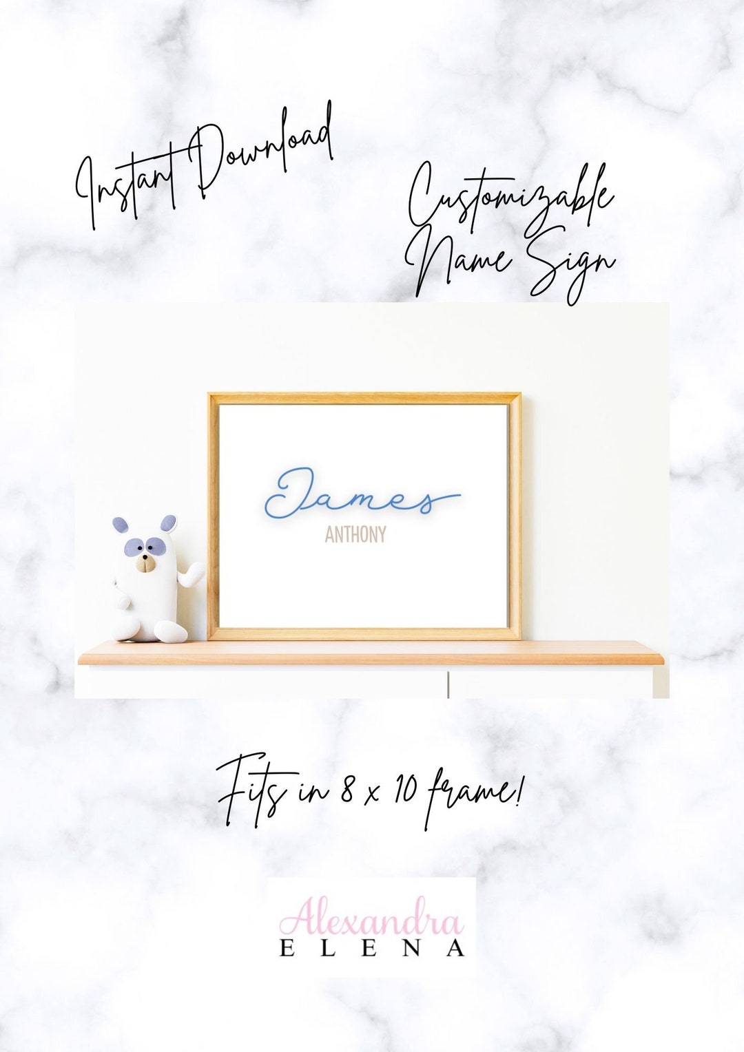 Customized Printable 8x10 Baby Name Sign - Etsy