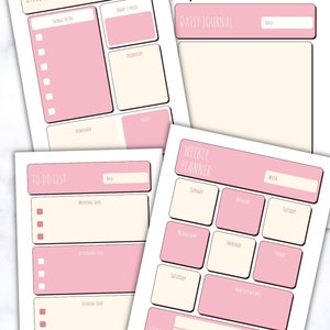 Daily and Weekly Planner / Journal Printable PDF - Etsy