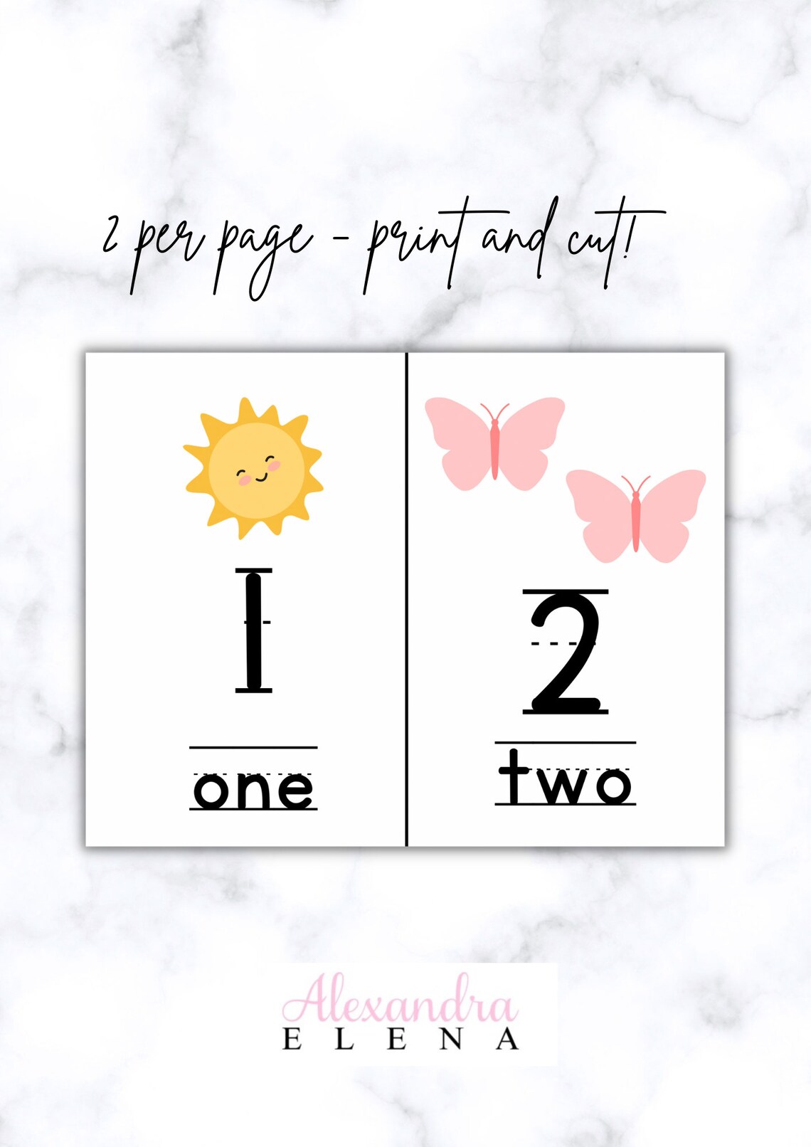 Number Wall Cards 1-10 Counting Picture Wall Posters for Classroom ...