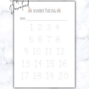 ABC Alphabet A-Z Uppercase and Lowercase and Numbers 1-20 Tracing Pages ...