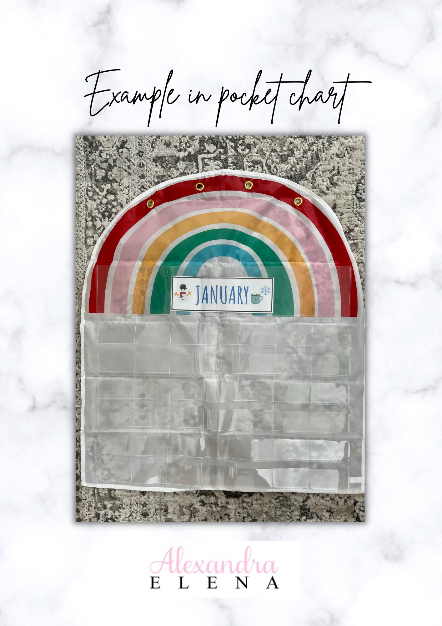 12 Months of the Year Flashcard Strips for Pocket Chart Learning ...