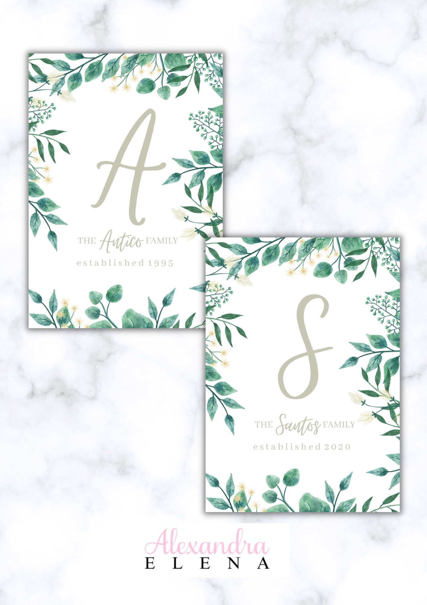 Personalized Family Name Letter Printable Download Wall Art Sign Last ...