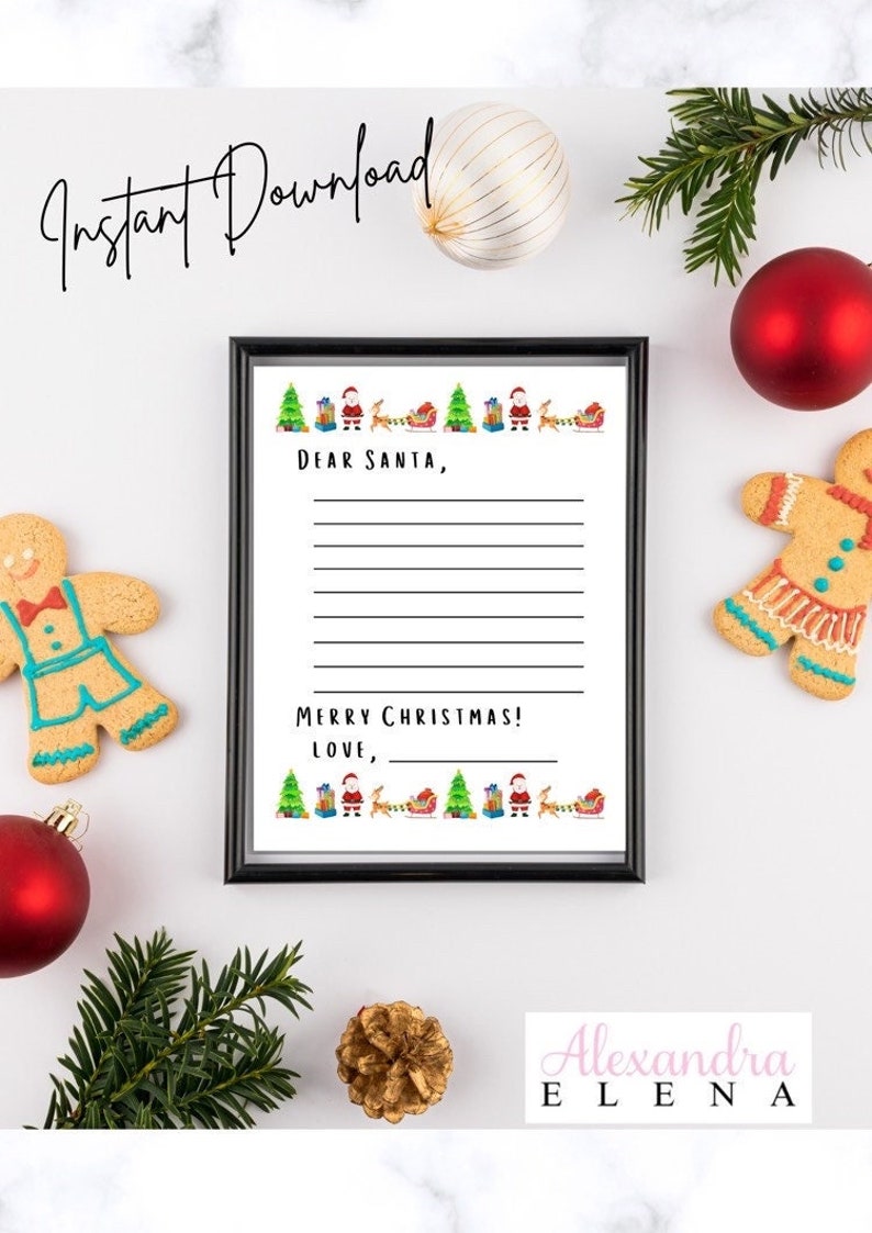 Dear Santa Christmas Letter Christmas List Merry Christmas Kids Writing ...