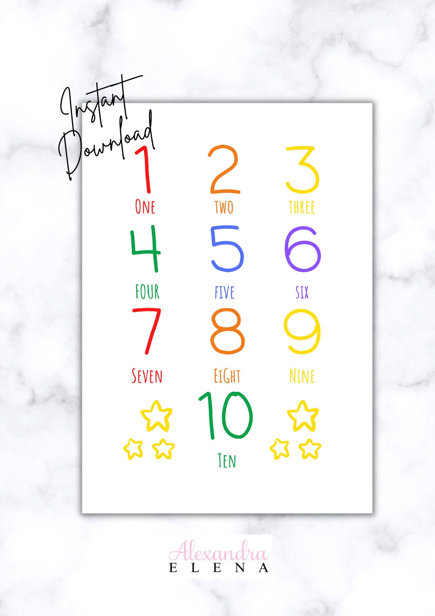 Kids Rainbow Printable Wall Art for Playroom Bedroom or Classroom With ...