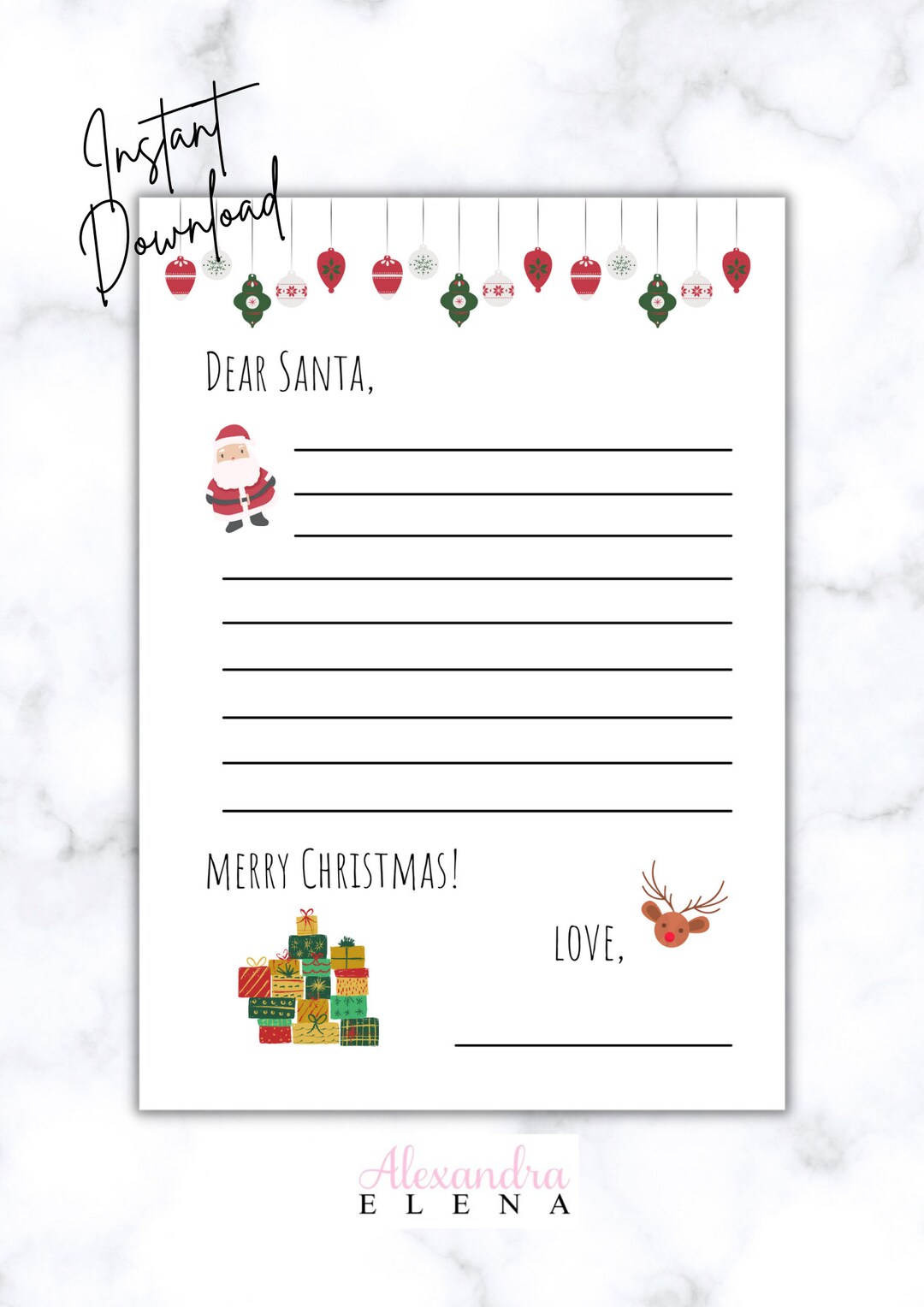 Dear Santa Christmas Letter Christmas List Christmas Kids Writing ...