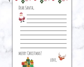 Dear Santa Christmas Letter Christmas List Merry Christmas Kids Writing ...
