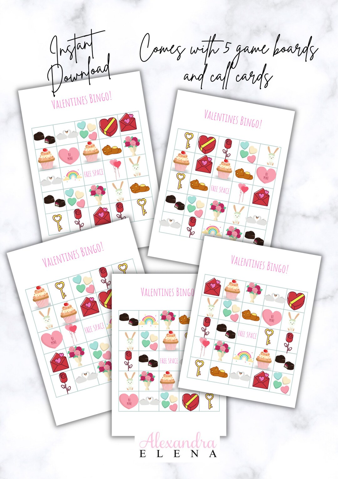 Valentine’s Day Bingo Instant Download Printable Bingo Board Game - Etsy