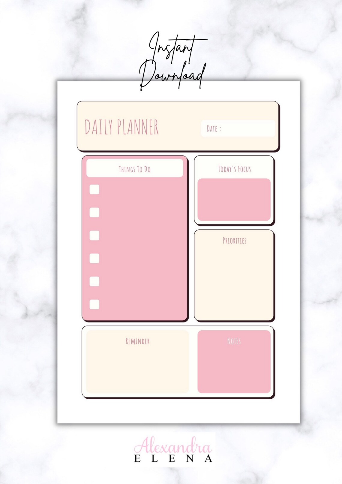 Daily and Weekly Planner / Journal Printable PDF - Etsy