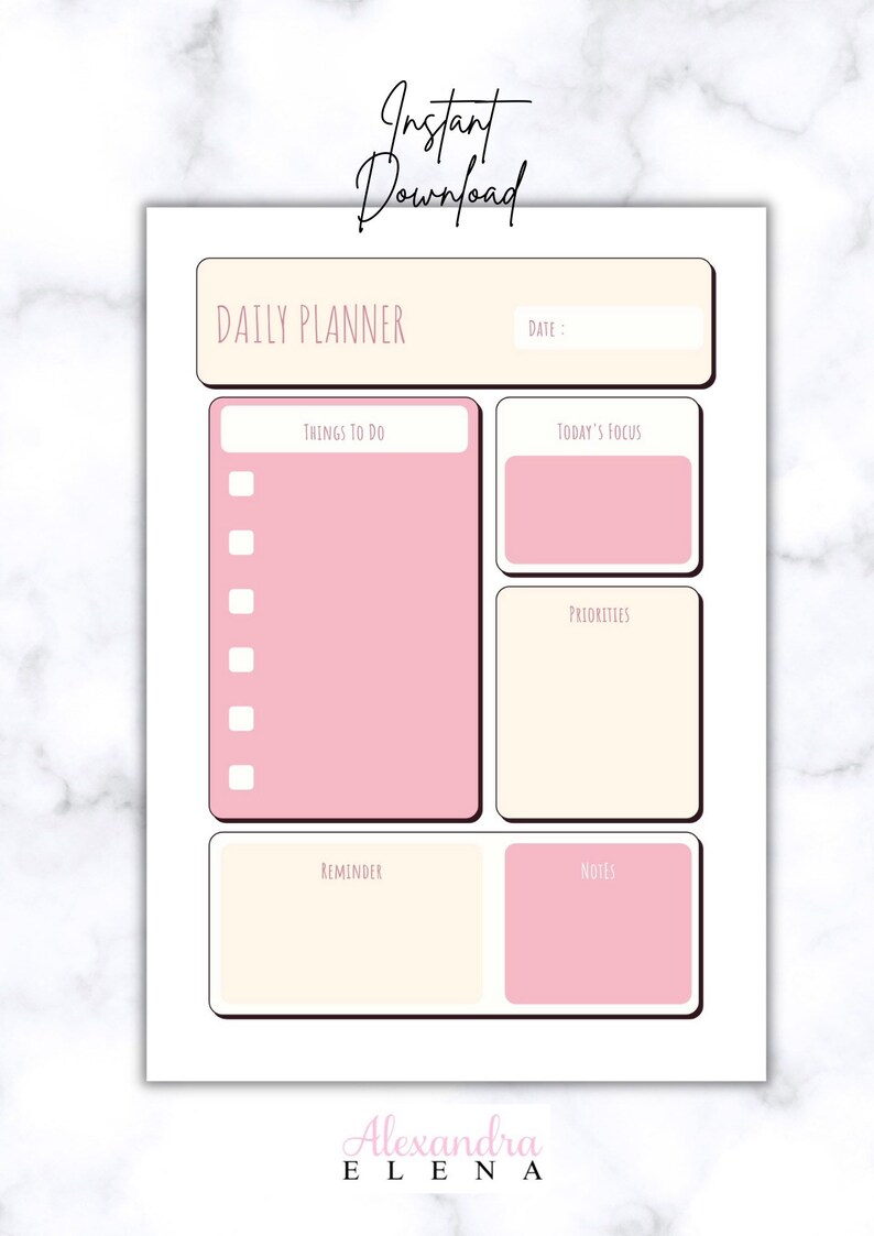 Daily and Weekly Planner / Journal Printable PDF - Etsy