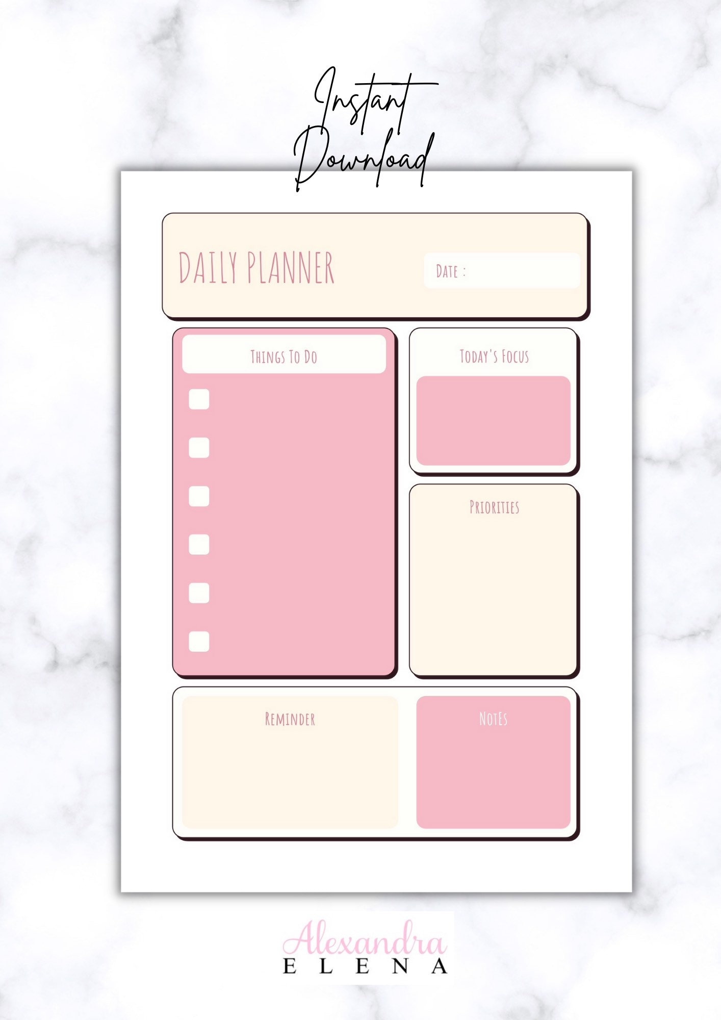 Daily and Weekly Planner / Journal Printable PDF - Etsy