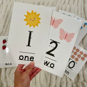 Number Wall Cards 1-10 Counting Picture Wall Posters for Classroom ...