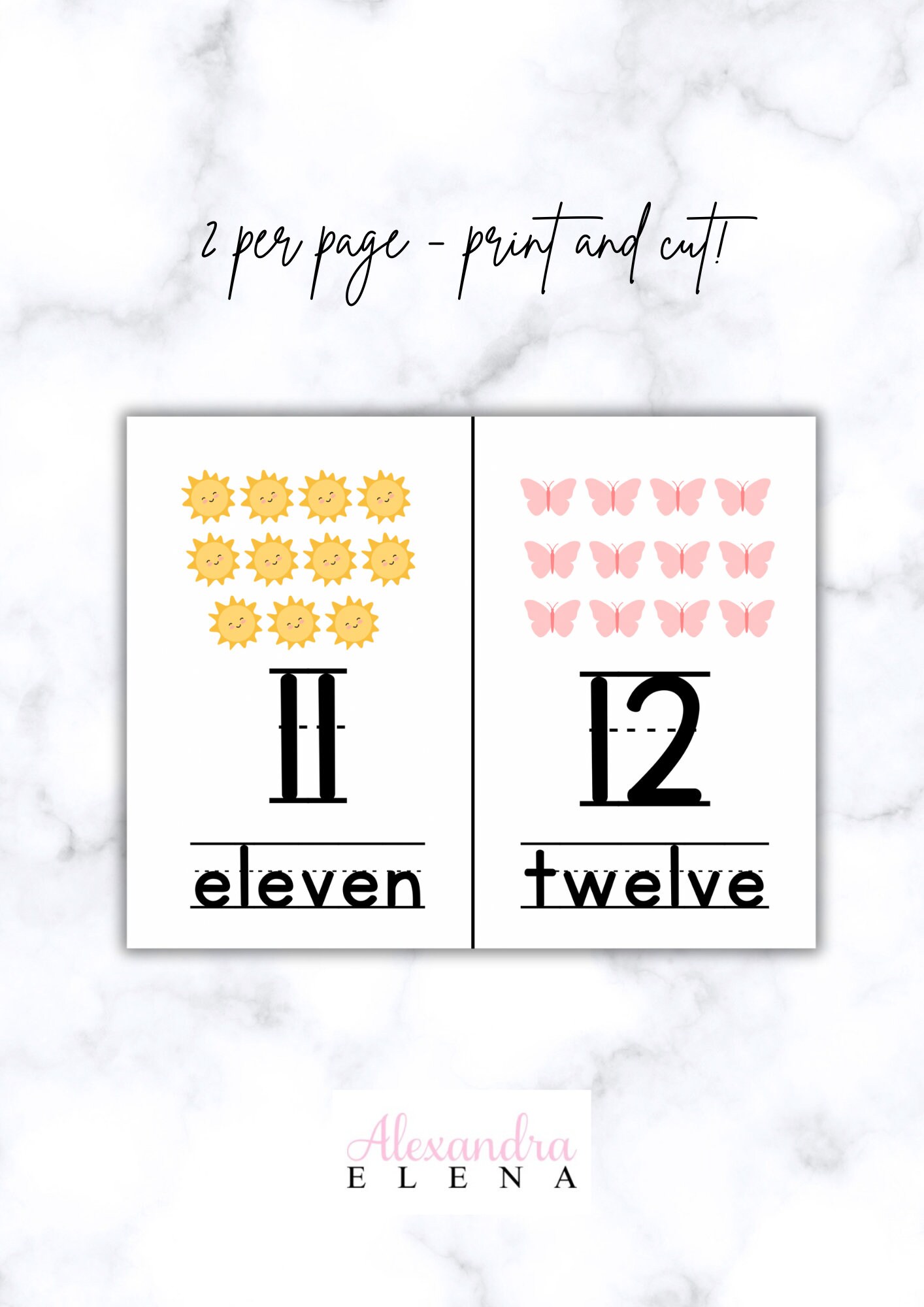 Number Wall Cards 11-20 Counting Picture Wall Posters for Classroom ...