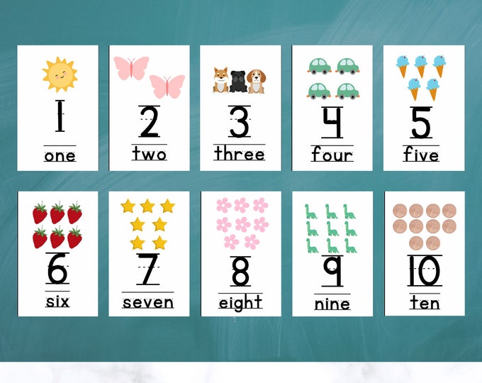 Numbers 1-10 Printable Flashcards| Instant Download| Numbers| Classroom ...