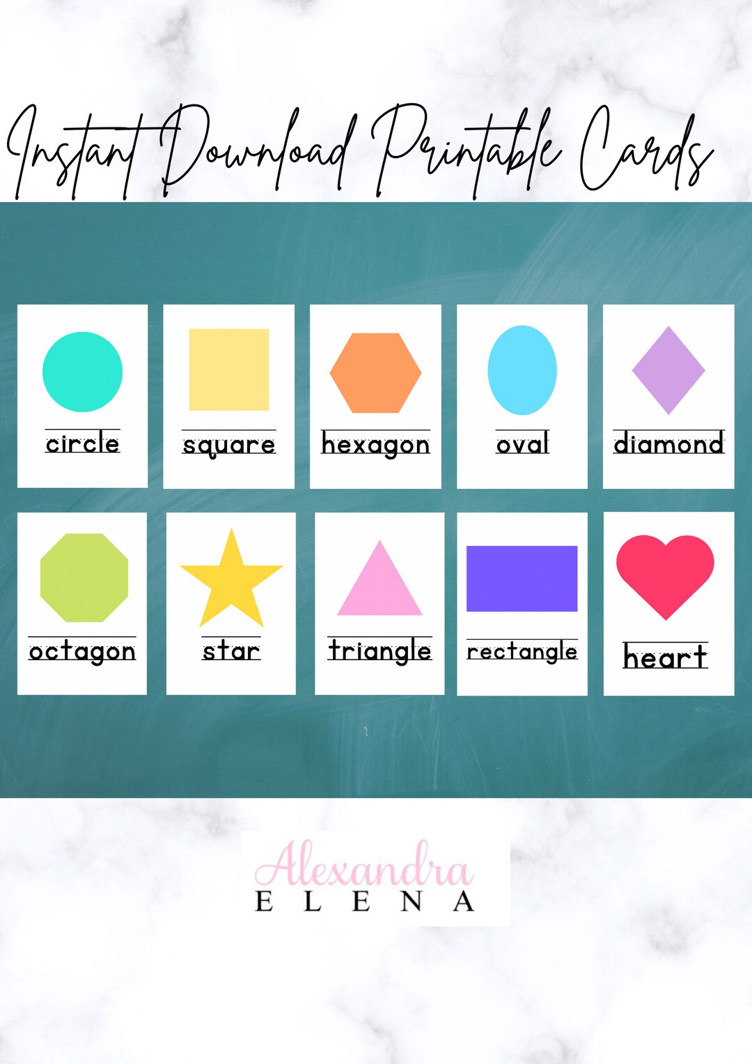 Pastel Shapes Picture Wall Posters for Classroom Printable - Etsy