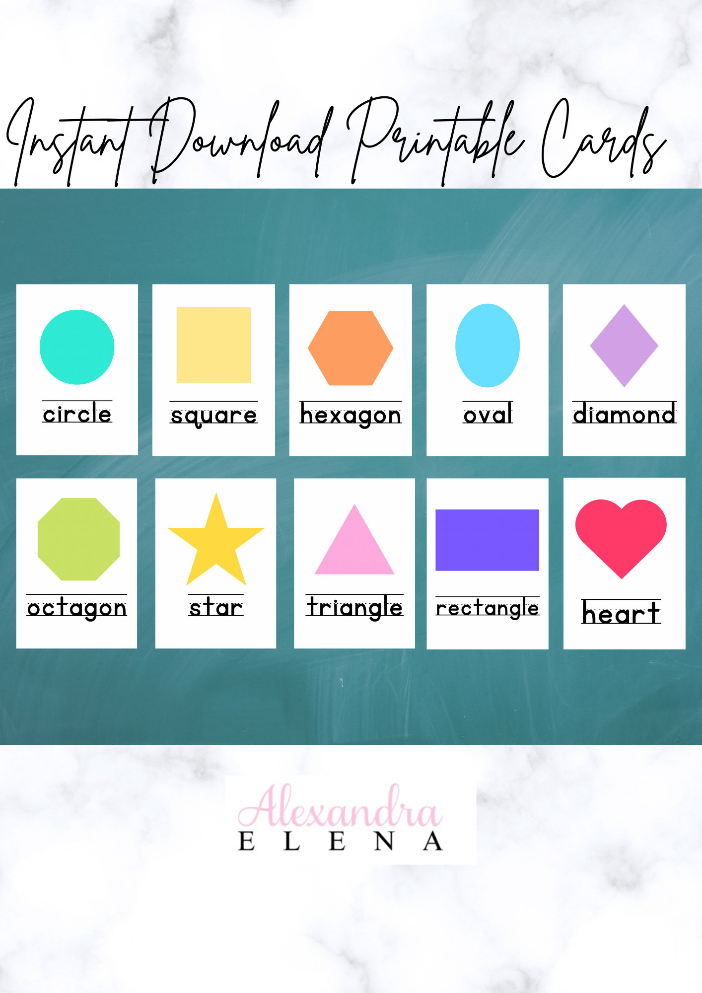 Pastel Shapes Picture Wall Posters for Classroom Printable - Etsy