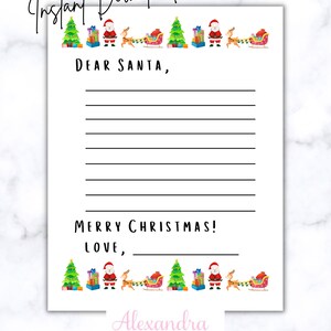 Dear Santa Christmas Letter Christmas List Merry Christmas Kids Writing ...