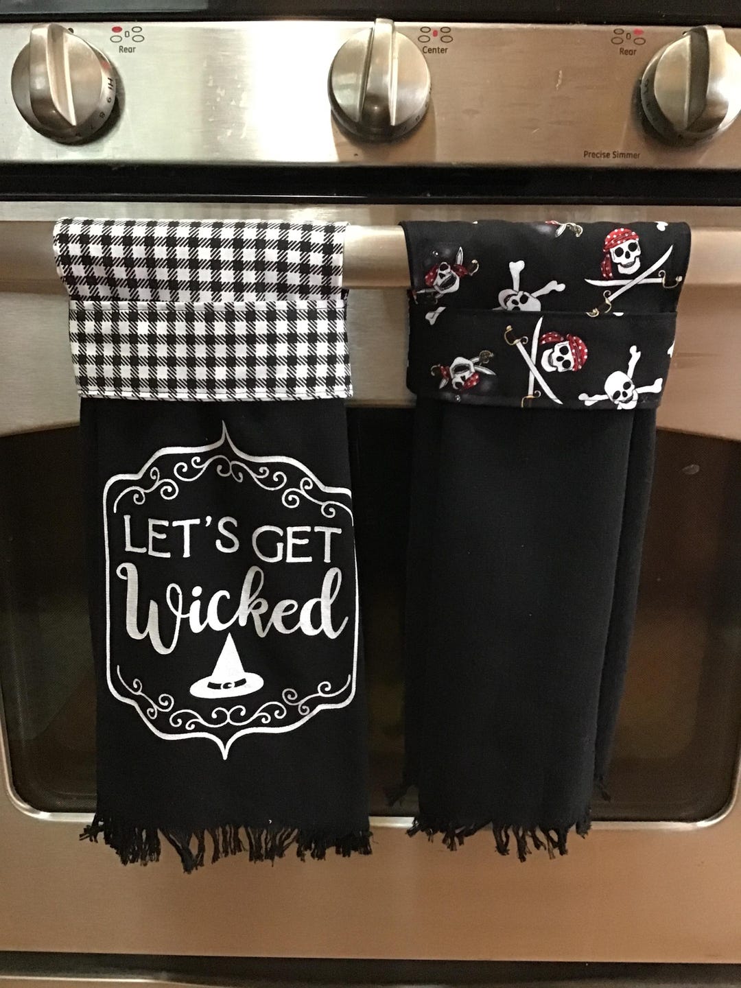 Set of 2 Hanging Wrap Kitchen Towels Halloween Towels - Etsy