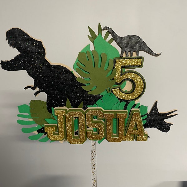 Dinosaur Cake Topper Boy One - Etsy