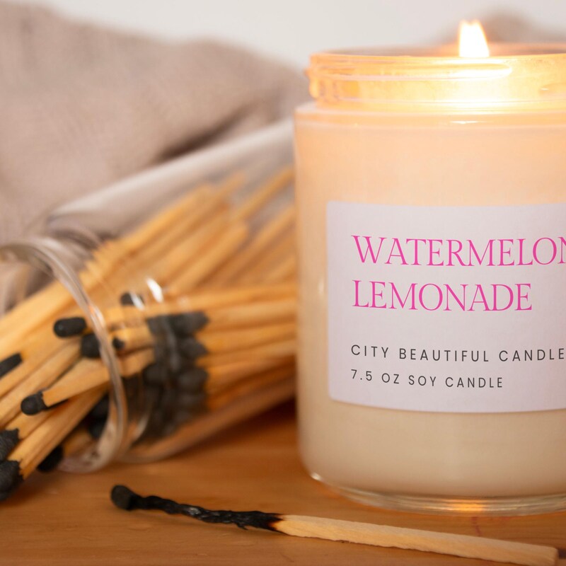 Watermelon Candle - Etsy