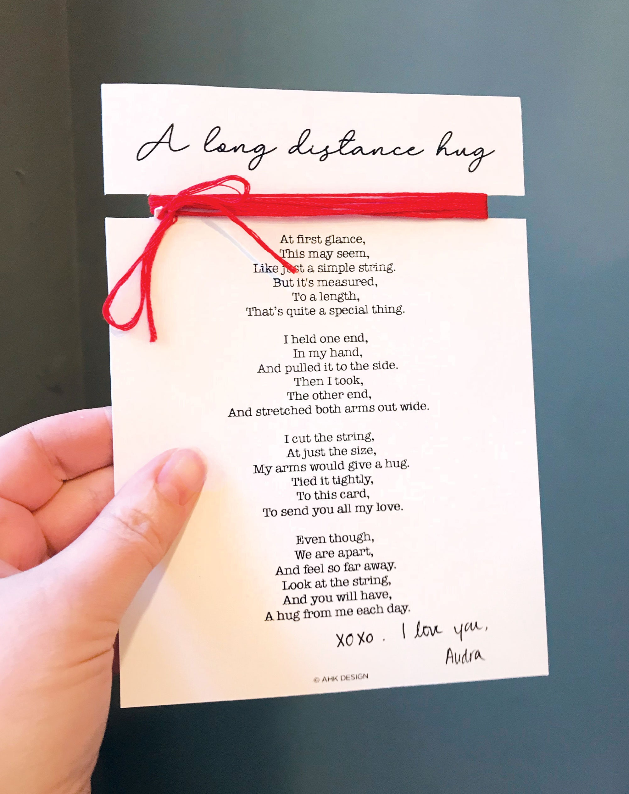 Valentine's Day Printable Card Long Distance Hug - Etsy